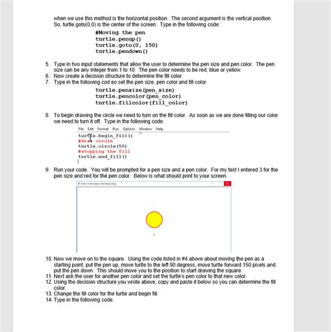 Solved Turtle Lab General Directions In This Lab You Will Chegg