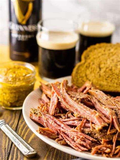 Slow Cooker Guinness Corned Beef Burrata And Bubbles