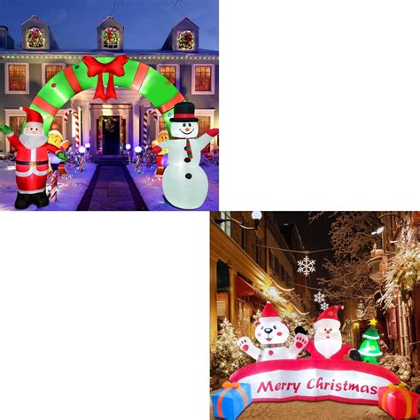 12 Ft Lighted Christmas Inflatable Archway And 10 Ft