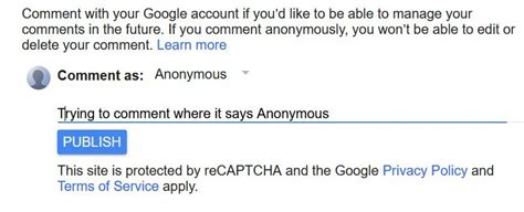 A Fix For Anonymous Commenting With Blogger Life And Linda
