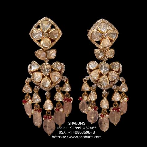 Polki Ohrringe Vergoldet Schmuck Indianer 925 Silber Schmuck Lyte