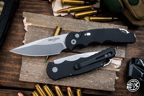 Protech Tr 5 Tactical Response Automatic Knife 325 Stonewash T501