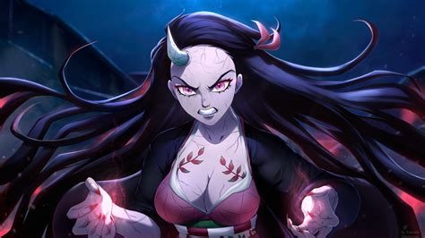 2560x1440 Resolution Nezuko Kamado Angry Demon Slayer Art 1440p