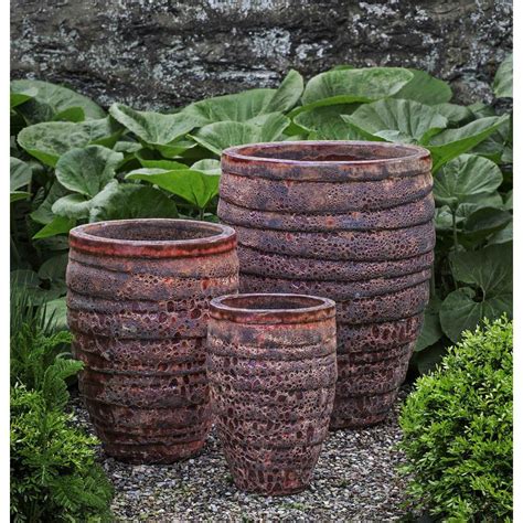 Large Ceramic Guaracha Planter Red Pots Kinsey Garden Decor Large Outdoor Planters Planters
