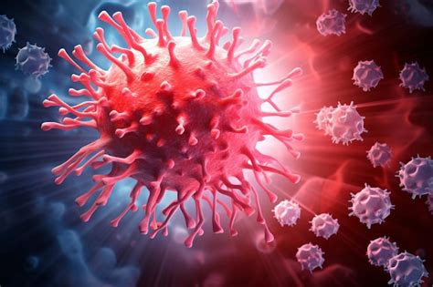 Ilustración Del Concepto Del Día Mundial Del Sida De Las Células Infectadas Por El Vih Foto