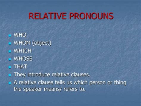 Relatives Pronouns Pptppt Relative Clauses Ppt