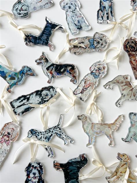 Cavapoo Red With Pink Bow Ornament Chelsea Mcshane Art