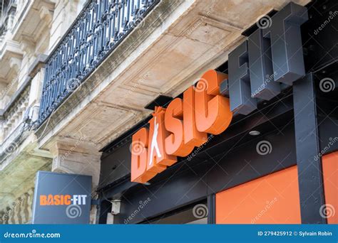 Basic Fit Logo Sport Fitness Club Sign Brand And Text Facade Basic Fit Sporty Gym Editorial