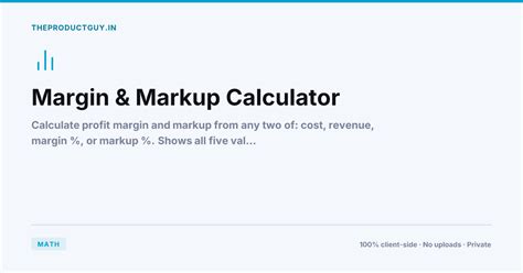 Margin And Markup Calculator — Free Online Tool