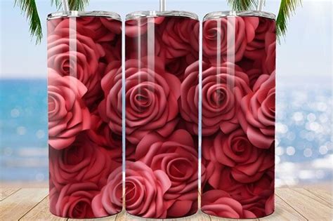 Rich Ruby Rose Tumbler Wrap Graphic By Digital Nest Egg · Creative Fabrica