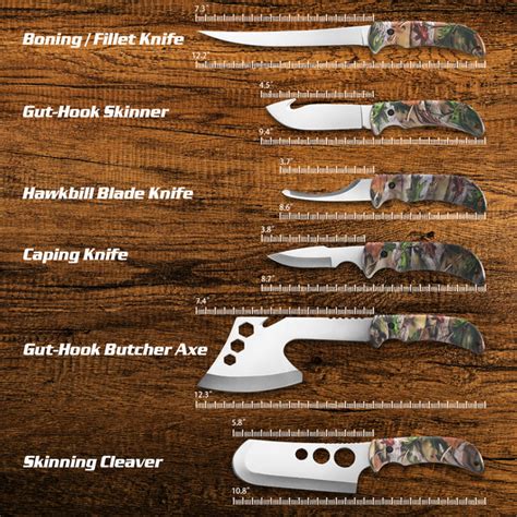 Hunting Deer Knife Set Field Dressing Kit Portable Butcher Game Proces