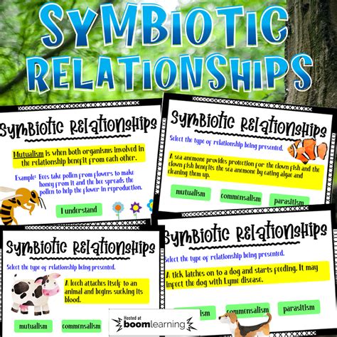 Symbiotic Relationships Worksheets Boom Cards Distance Learning