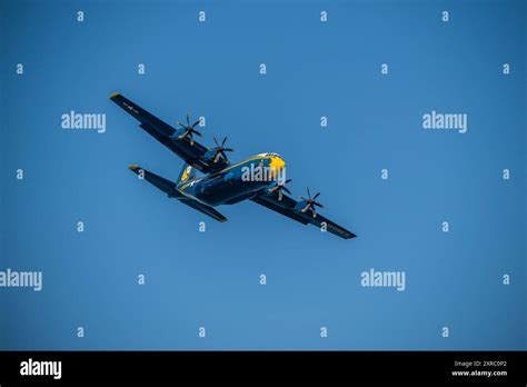 The Blue Angels C 130 Hercules Plane Fat Albert Flying At The Boeing