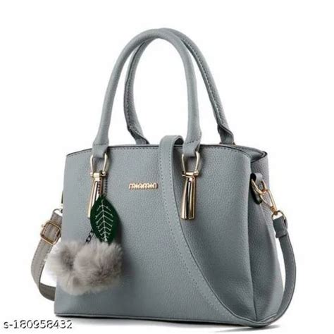 Buy Stylish Grey Handbag Bag Pu Leather Ladies Purse Handbag Woman