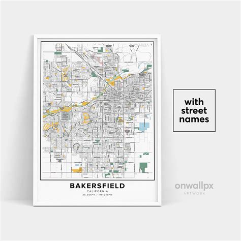 Printable Map Bakersfield California