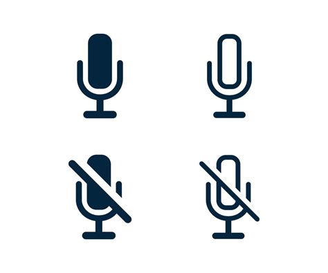Microphone Icon Button Set Microphone Muted And Unmuted Icon Set