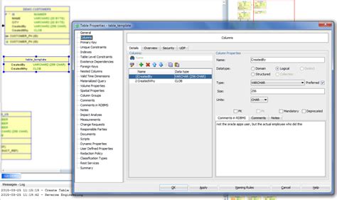 adding common columns to tables via templates and transformation scripts