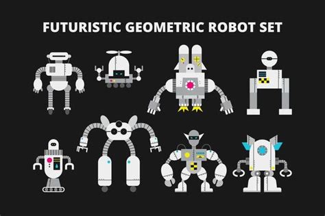 Robot Character Set Vector Art Icons And Graphics For Free Download