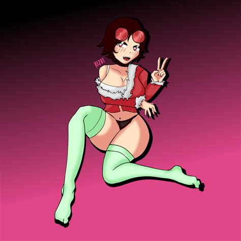 Rule 34 2d 2d Artwork 2d Artwork Black Panties Christmas Christmas Outfit Clothed Eyelashes