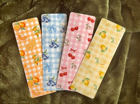 Cute Fruit Bookmark Collection Oranges Blueberries Cherries Lemons