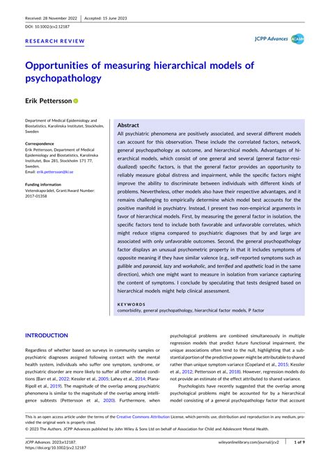 pdf opportunities of measuring hierarchical models of psychopathology