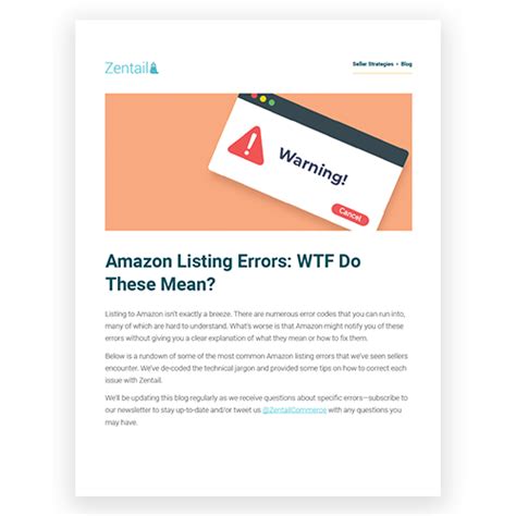 Wtf Do These Amazon Listing Errors Mean Zentail Blog