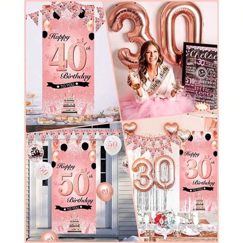 Decoraciones Para Fiesta De Cumpleaños Número 50 Juego De Globos En Dorado Rosa Y Rosa Incluye