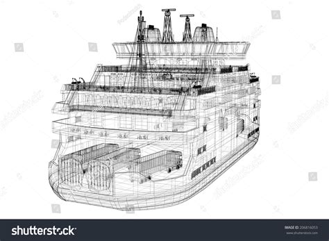 Ferryboat Cargo 3d Model Body Structure Stock Illustration 206816053