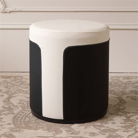 Fukayi Faux Leather Vanity Stool For Makeup Room Makeup Stool Chair Round Ottoman Foot Rest