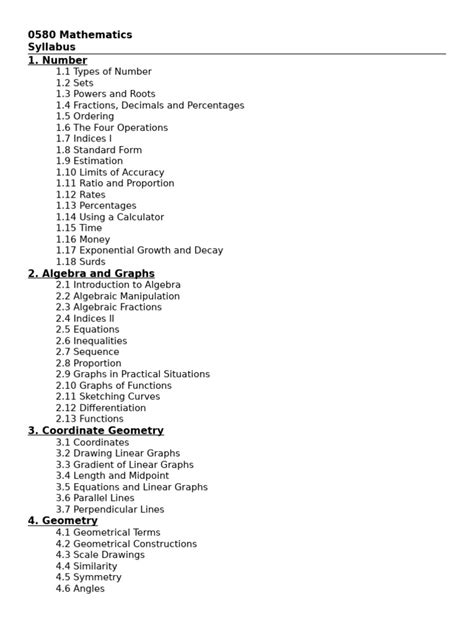 Igcse Mathematics Syllabus Pdf Science And Mathematics Computers