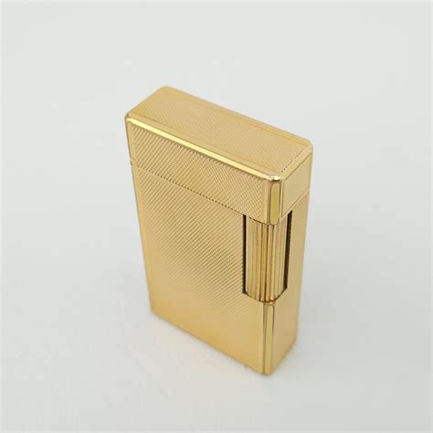 Vintage Gold Plated Gas Lighter By S T Dupont Paris For Sale At