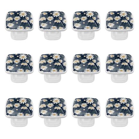 12 Pack Square Kitchen Cabinet Knobs Daisy Drawer Pulls Cabinet