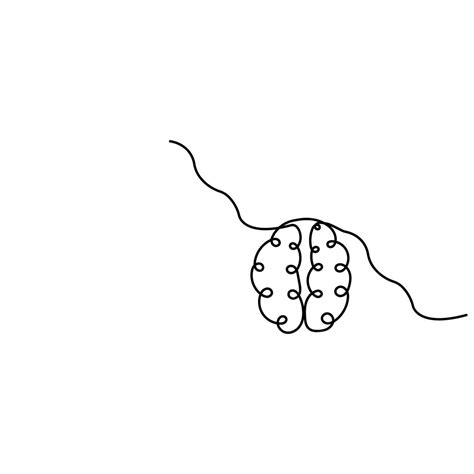 Premium Vector Human Brain Single Line Art Continuous One Line Drawing Of Isolated Outline
