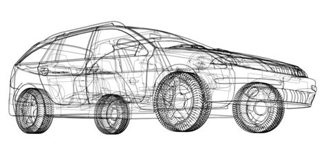 Concept Car Vector Rendering Of 3d Draft Modern Auto Vector Draft