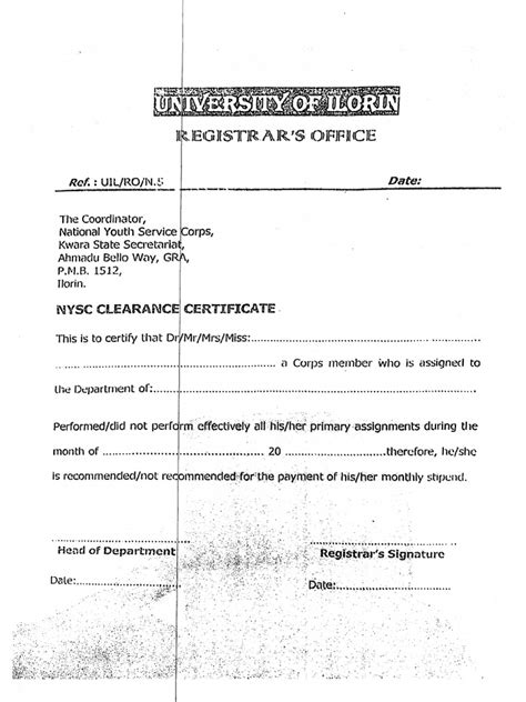 Clearance Letter Pdf