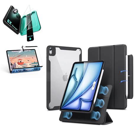 Black Ipad Air 11 Inchm3 Magnetic Case And Screen Protector Bundle Esr