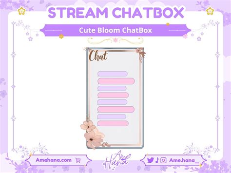 Cute Bloom Flower Chatbox Cute Chat Box Streamers Chatbox Overlay