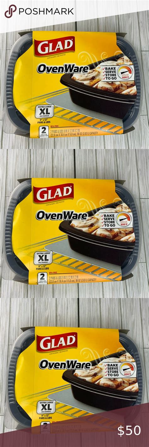 Glad Ovenware Xl Rectangle Food Storage Containers