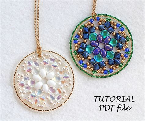 Pendant Tutorial Beading Tutorial Bead Mandala Pattern Etsy