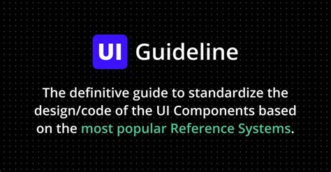 Ui Guideline Ultimate Component Standardization