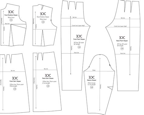 Pattern Maker Sloper Sloper Block Size 8 Quarter Scale Pdf And Ai