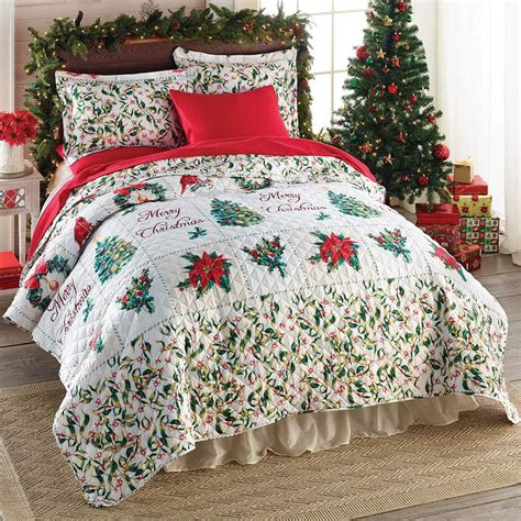 Bits And Pieces Merry Christmas Quilt Bedding Full