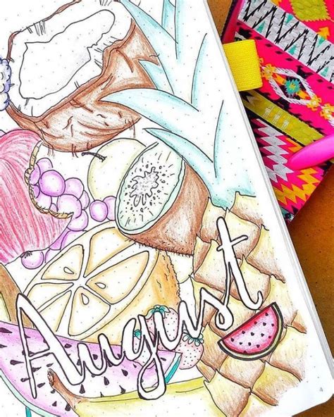 August Bullet Journal Cover Page Ideas Cute Little Paper