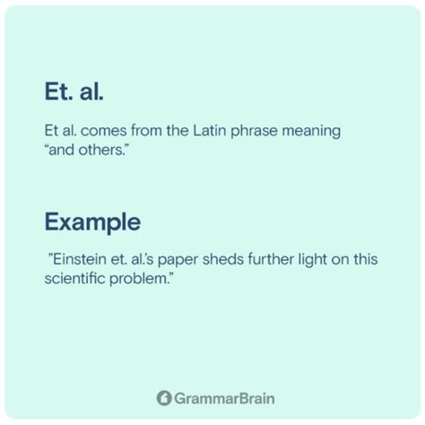 Understanding Et Al Differences Uses Examples Common Mistakes