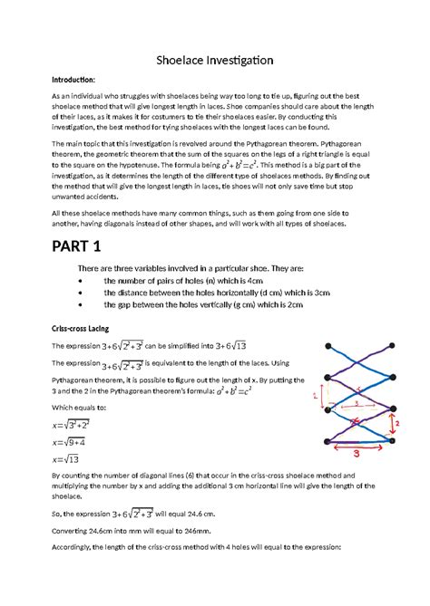 Shoe Laces Maths Investigation Shoelace Investigation Introduction