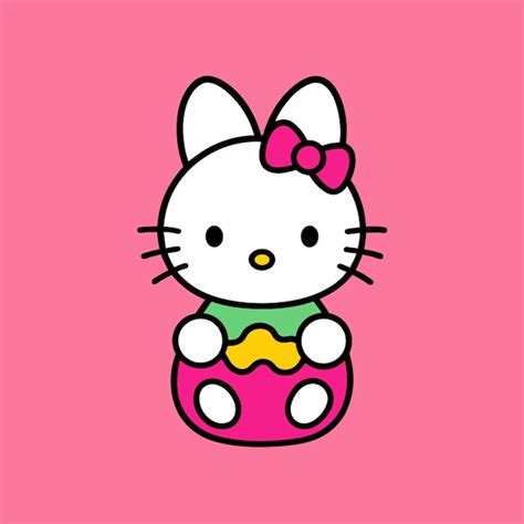 Hello Kitty Easter Vector Illustration Cartoon Premium Ai Generated Vector
