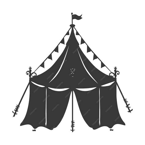 Premium Vector Silhouette Circus Tent Black Color Only
