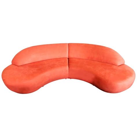 Mid Century Modern Serpentine Milo Baughman Modular Sectional Sofa In
