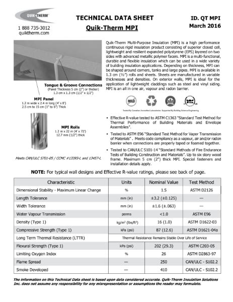 Mpi Technical Data Sheet Quik Therm Nbs Source
