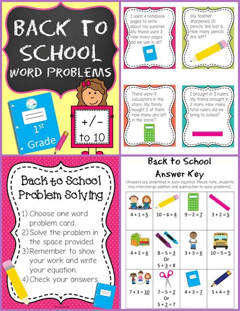 Back To School Math Word Problems